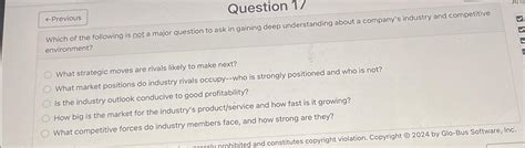 Solved Question 17which Of The Following Is Not A Major