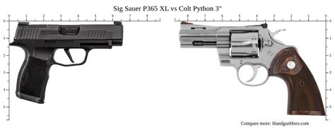 Sig Sauer P XL Vs Colt Python Size Comparison Handgun Hero