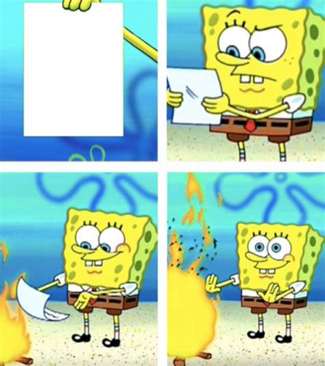 Spongebob Throwing Paper In The Fire Latest Memes Imgflip