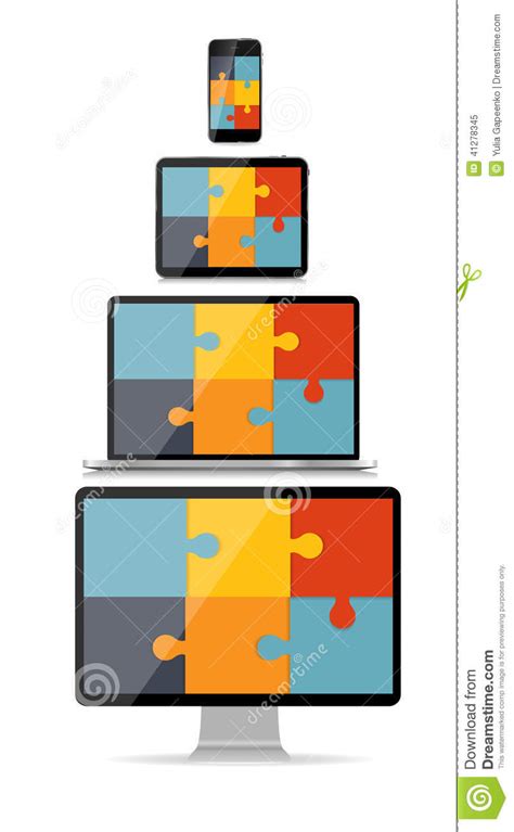 Fully Responsive Web Design Concept Vector Stock Vector Illustration Of Design Contemporary