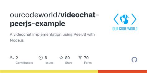 Github Ourcodeworldvideochat Peerjs Example A Videochat Implementation Using Peerjs With Nodejs