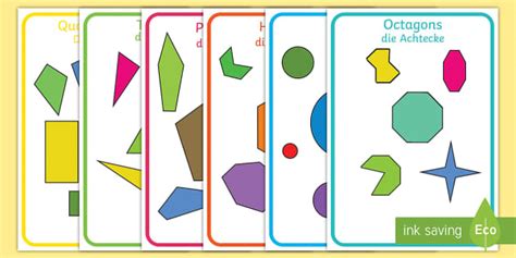 Regular And Irregular 2d Shapes Display Posters English German Eal German