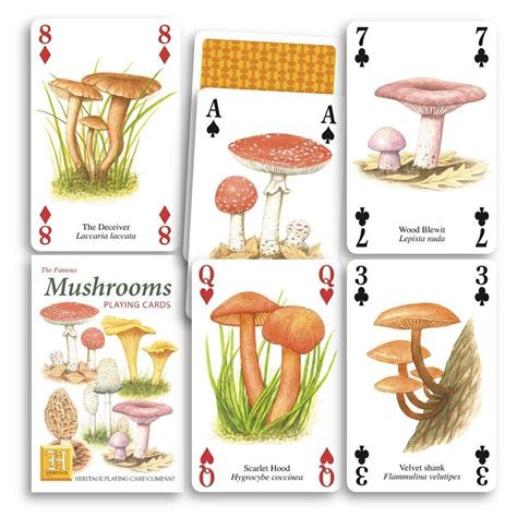 Mushrooms Standard Set Of 52 Playing Cards Jokers Etsy
