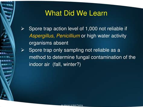 Ppt Effectiveness Of Spore Trap Only Sampling Powerpoint Presentation Id 991436