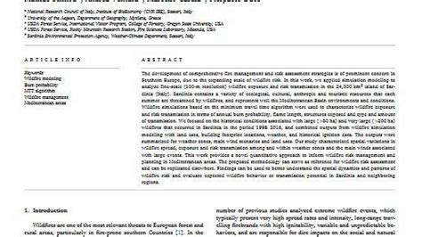 Application Of Simulation Modeling For Wildfire Exposure And Transmission Assessment In Sardinia