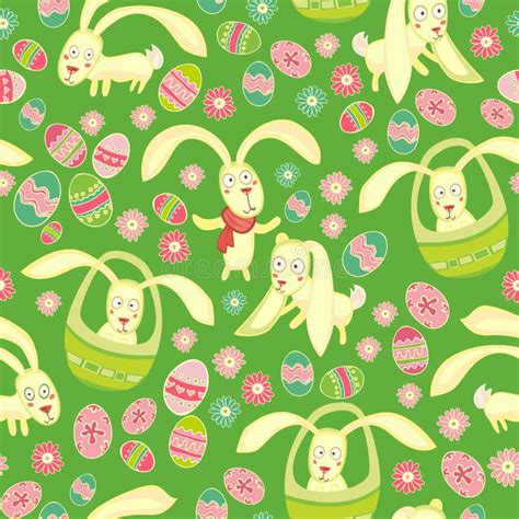 Cute Ostern Pattern With Rabbit Stock Vector Illustration Of Design