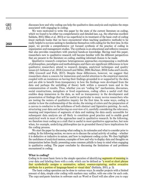 SOLUTION Coding Qualitative Data Studypool