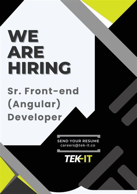 Tek It For Employment Solutions On Linkedin Hiring Frontenddevelopers Angulardeveloper