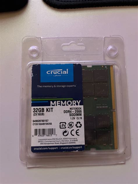 Crucial Ddr4 2666 32gb Ram 2x16gb Laptop Sodimm Computers And Tech Parts And Accessories Crucial Ddr4 2666 32gb Ram 2x16gb Laptop Sodimm Computers And Tech Parts And Accessories