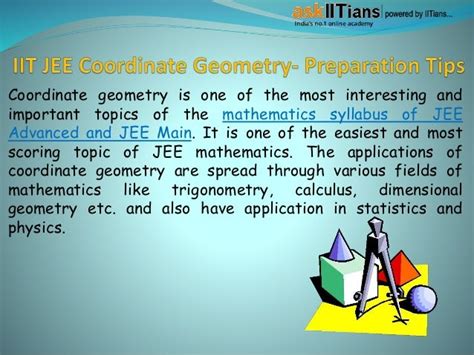 Iit Jee Coordinate Geometry Preparation Tips To Practical Applicatio…