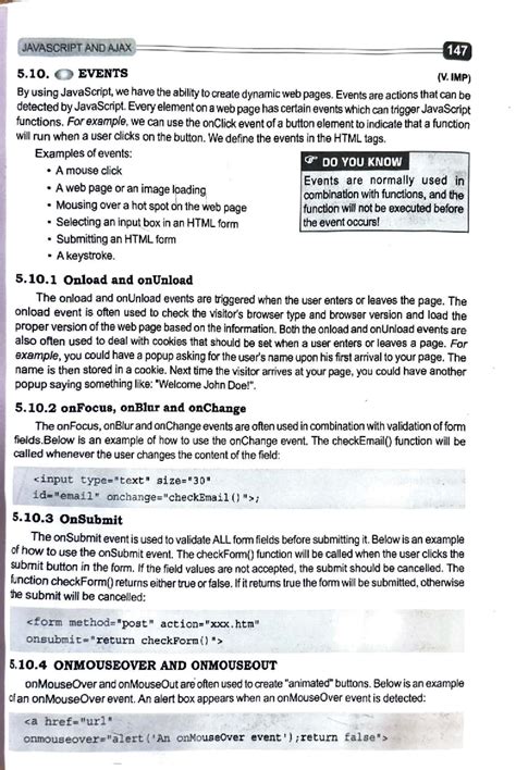 Javascript Events And Objects Web Tech Unit 2 V Imp Studocu