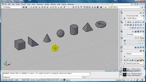 Autocad 3d Modelling Creating 3d Primitives Youtube