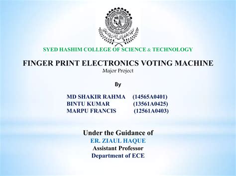 Finger Print Based Electronic Voting Machine Pptx