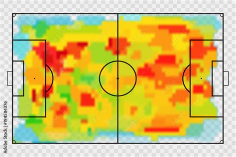 Football Or Soccer Field With Heat Map Map Of Location Players During