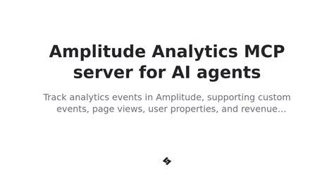 Amplitude Analytics Mcp Server For Ai Agents