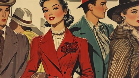 Glamour Grace A 1940s Fashion Ad With Stunning Illustrations Premium