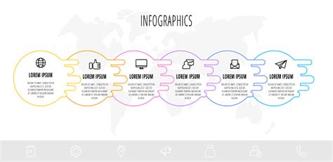 6개의 원형 요소와 아이콘이 있는 비즈니스 다이어그램입니다 선택할 수있는 여섯 가지 비즈니스 옵션의 벡터 플랫 개념 0명에 대한 스톡 벡터 아트 및 기타 이미지 Istock