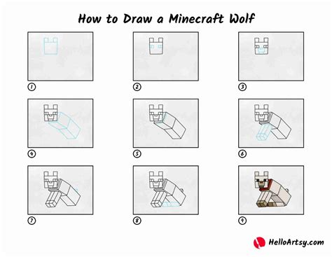 How To Draw A Minecraft Wolf Helloartsy