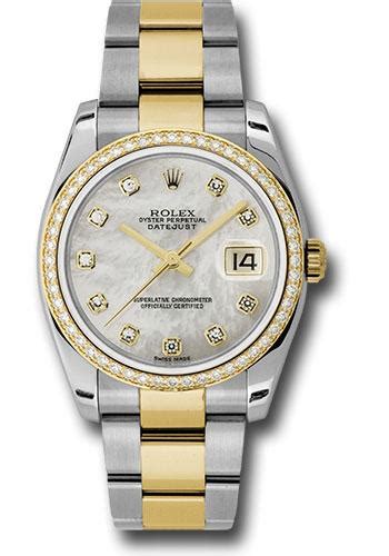 Rolex Steel And Yellow Gold Rolesor Datejust 36 Watch 52 Diamond Bez