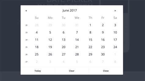 date picker in fullscreen jquery plugin by castleplugins codecanyon