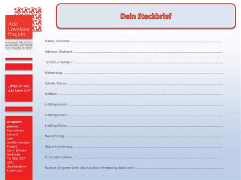 Ppt Dein Steckbrief Powerpoint Presentation Free Download Id 3709628
