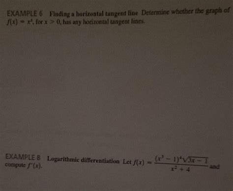 Solved EXAMPLE Finding A Horizontal Tangent Line Determine Chegg Com