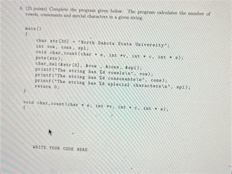 Solved Points Complete The Program Given Below The Chegg