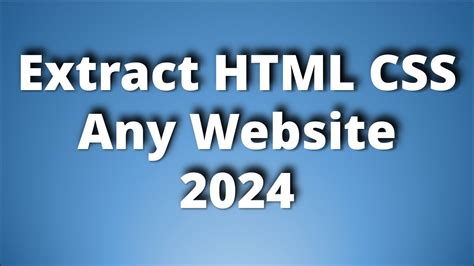 How To Extract Website HTML CSS By TechnService YouTube