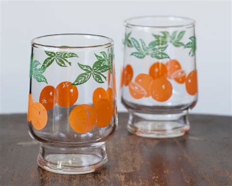 Vintage Orange Drinking Glasses