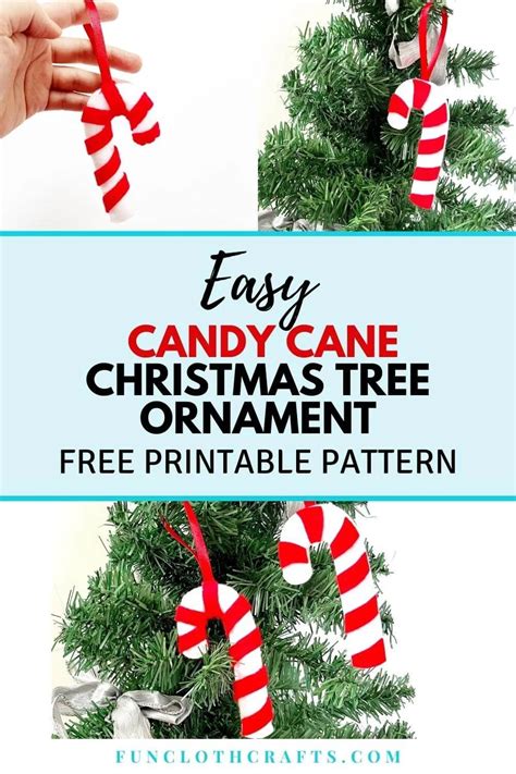 Diy Candy Cane Ornaments From Felt Free Pattern Fun Cloth Crafts Felt Craft Patterns