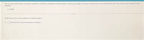Solved Use The Value Of The Linear Correlation Coefficient R