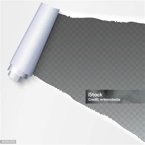 텍스트에 투명 한 배경 종이에 구멍을 위한 공간으로 현실적인 찢어진된 오픈 종이 고르지 못한 찢어진 가장자리와 종이의 찢어진된