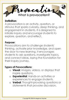 Comprehensive IB PYP Provocation Guide By Homegrown Inquirer TPT