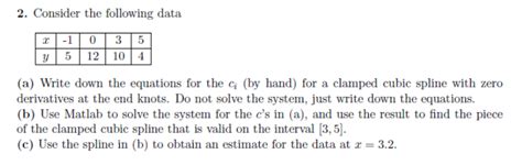 Solved Consider The Following Data A Write Down The Chegg