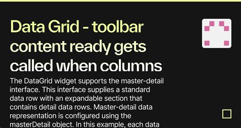 Data Grid Toolbar Content Ready Gets Called When Columns Visible Data Grid Toolbar Content Ready Gets Called When Columns Visible