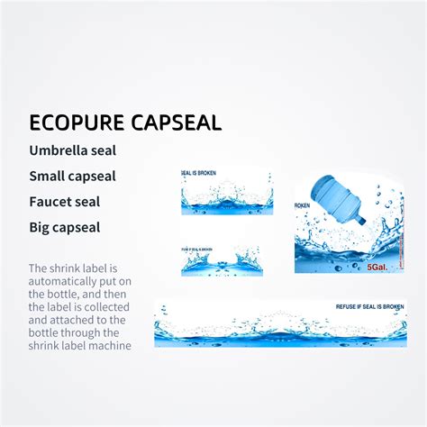 Ecopure Cap Seal With Design For Slim And Round 5gallon Container