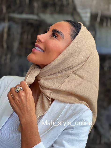 مینی اسکارف کرم اسلپ ماه استایل انواع شال، روسری، مینی اسکارف