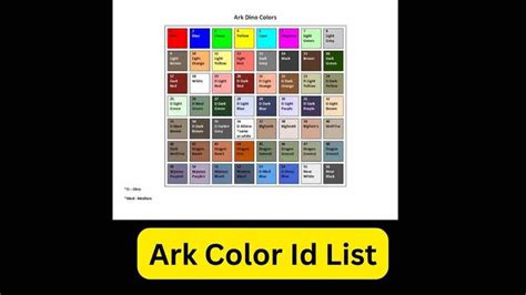Ark Color Id List 2022 How To Use Color ID Codes For Ark Color Coding Ark Survival Evolved