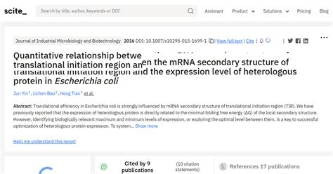 Quantitative Relationship Between The Mrna Secondary Structure Of