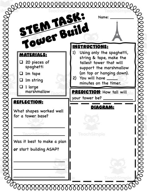 Stem Task Tower Build By Teach Simple