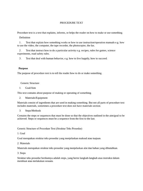 Procedure Text Pdf
