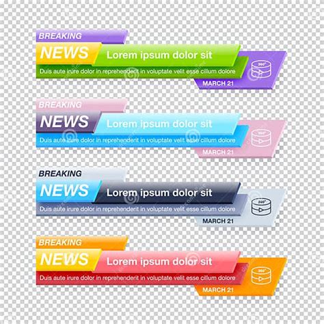 Set Of Breaking News Title Templates Stock Vector Illustration Of