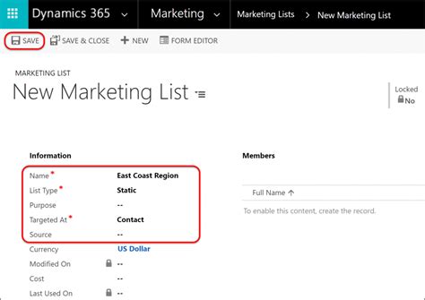 Create Static Marketing Lists In Dynamics 365 Bond Consulting Services