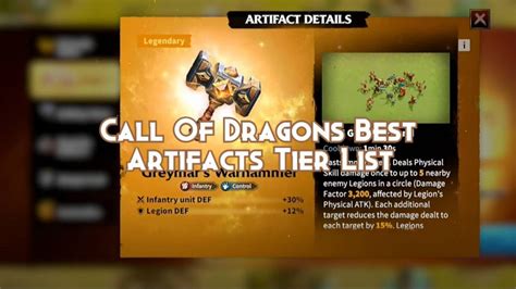 Call Of Dragons Best Artifacts Tier List 2025 Call Of Dragons Guides