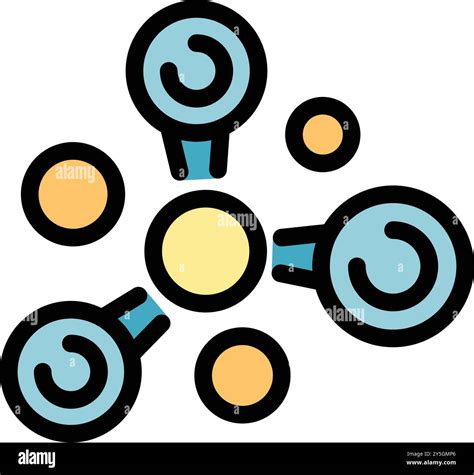 Chemical Atoms Forming Molecule With Connections In Science Lab Research Experiment Stock Vector