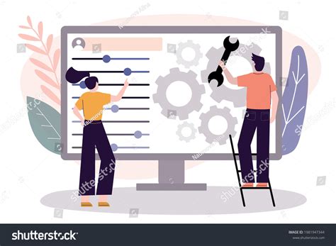 User Customize Settings On Monitor Computer Stock Vector Royalty Free Shutterstock