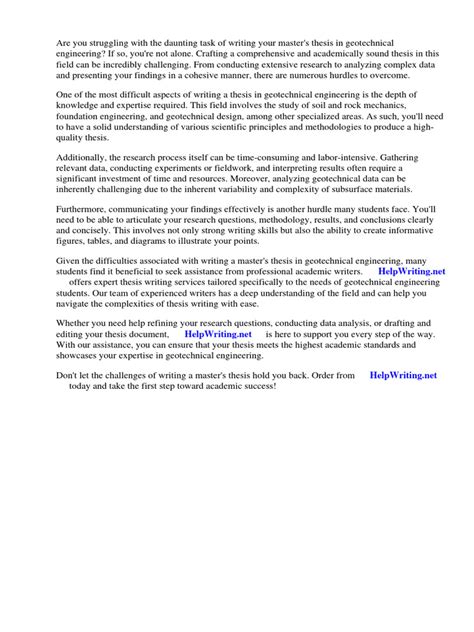 Master Thesis In Geotechnical Engineering Pdf