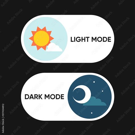 On Off Switch Element For Mobile App Web Design Animation Light And Dark Buttons Light And