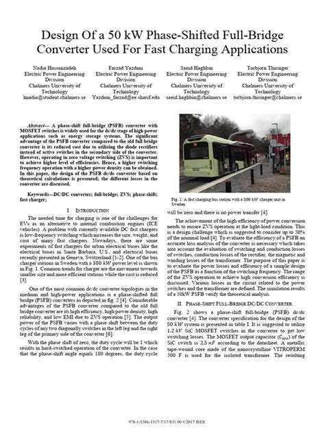 Designofa50kwphase Shiftedfull Bridgeconverterusedforfastchargingapplications Pdf