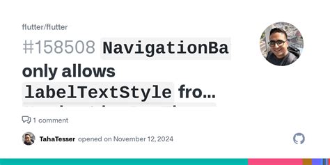 `navigationbar` Only Allows `labeltextstyle` From `navigationbartheme